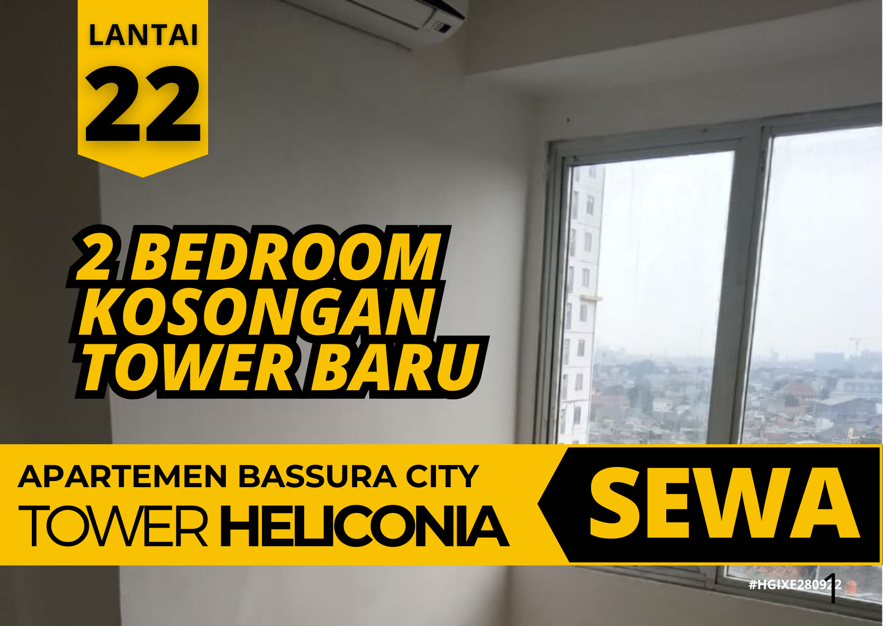 Sewa 2 Kamar Unfurnished Favorit Lantai 22 Tower Heliconia Apartemen ...